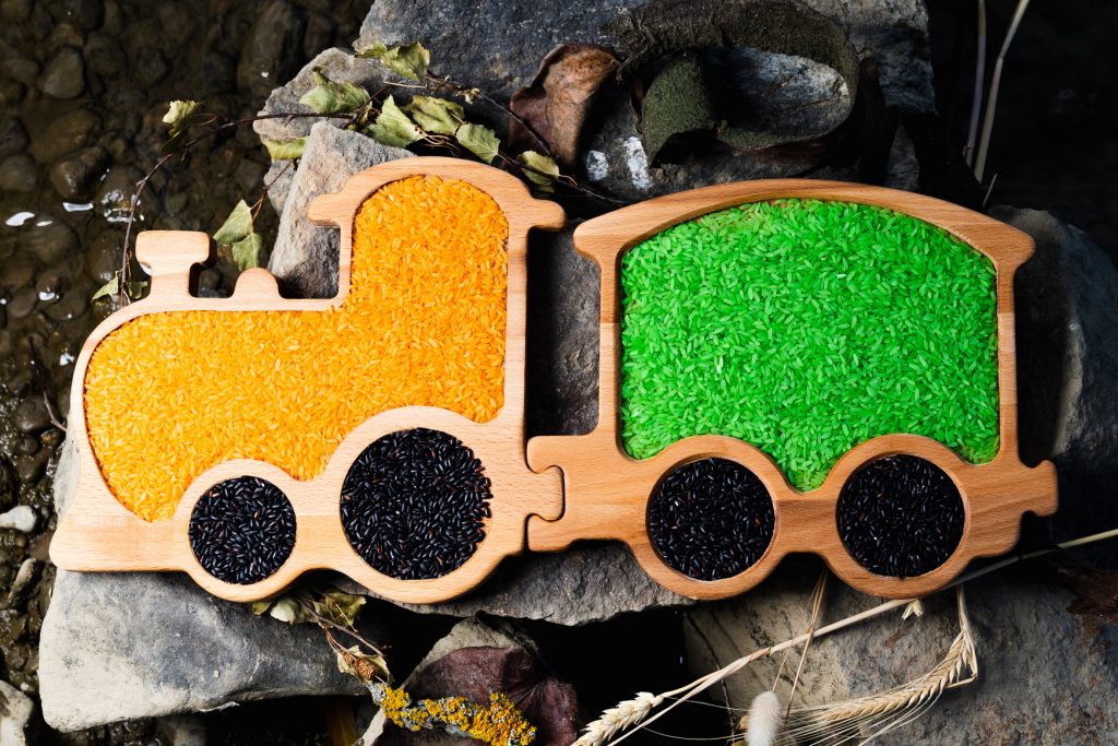 Locomotive & wagon sensory tray - Pagalou